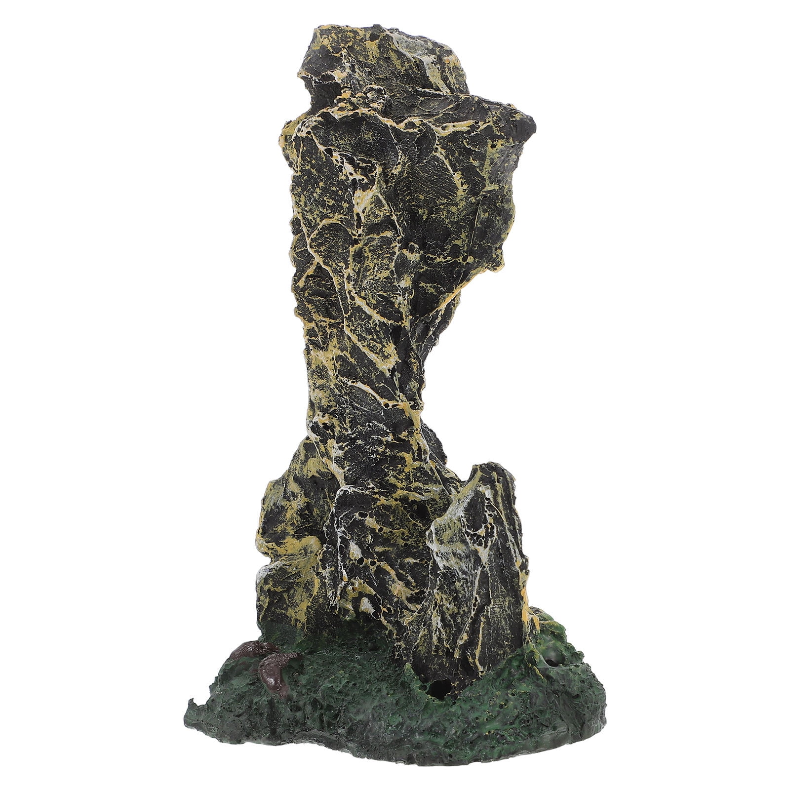 WHAMVOX Fish Tank Mountain View Stone Ornament Resin Rockery Hiding ...