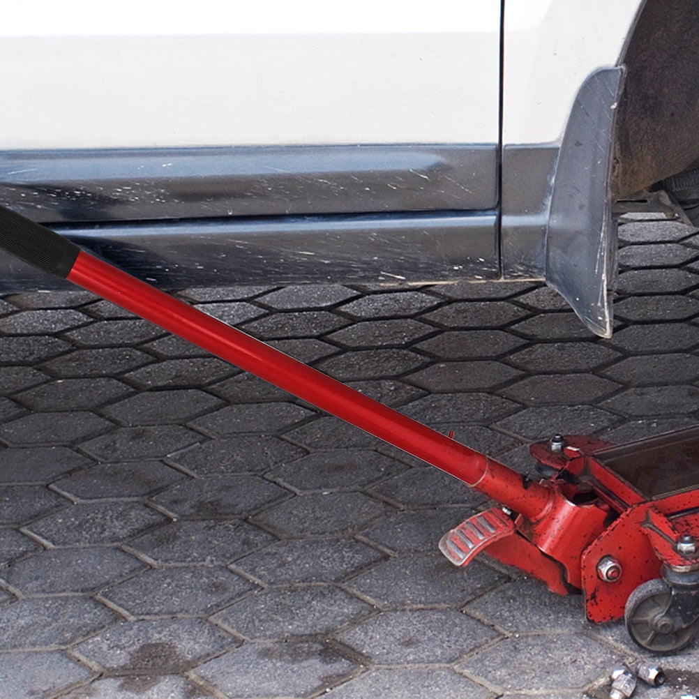 WHAMVOX Floor Jack Handle for Car Repair 2pcs Red Steel and Rubber ...