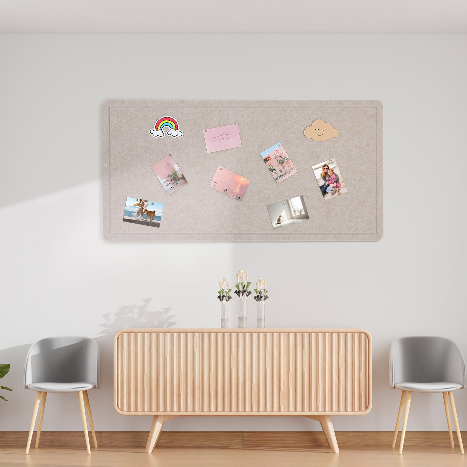 WHAMVOX Foldable Felt Bulletin Board Felt Board For Wall Decorative Pin ...