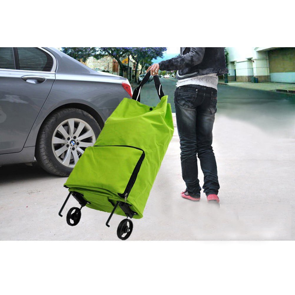 WHAMVOX Foldable Shopping Trolley Bag with Wheels Oxford Fabric ...
