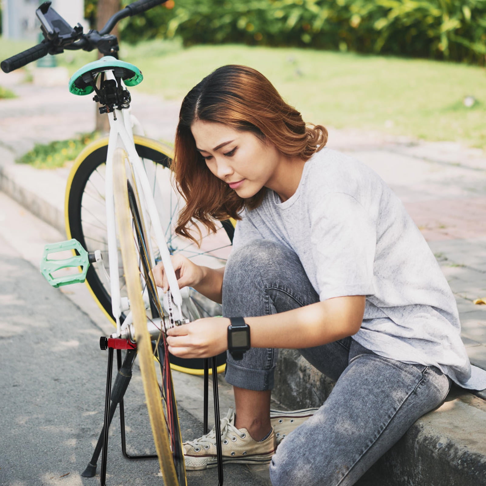 WHAMVOX Folding Bike Stand Portable Cycle Rack Professional Parking ...