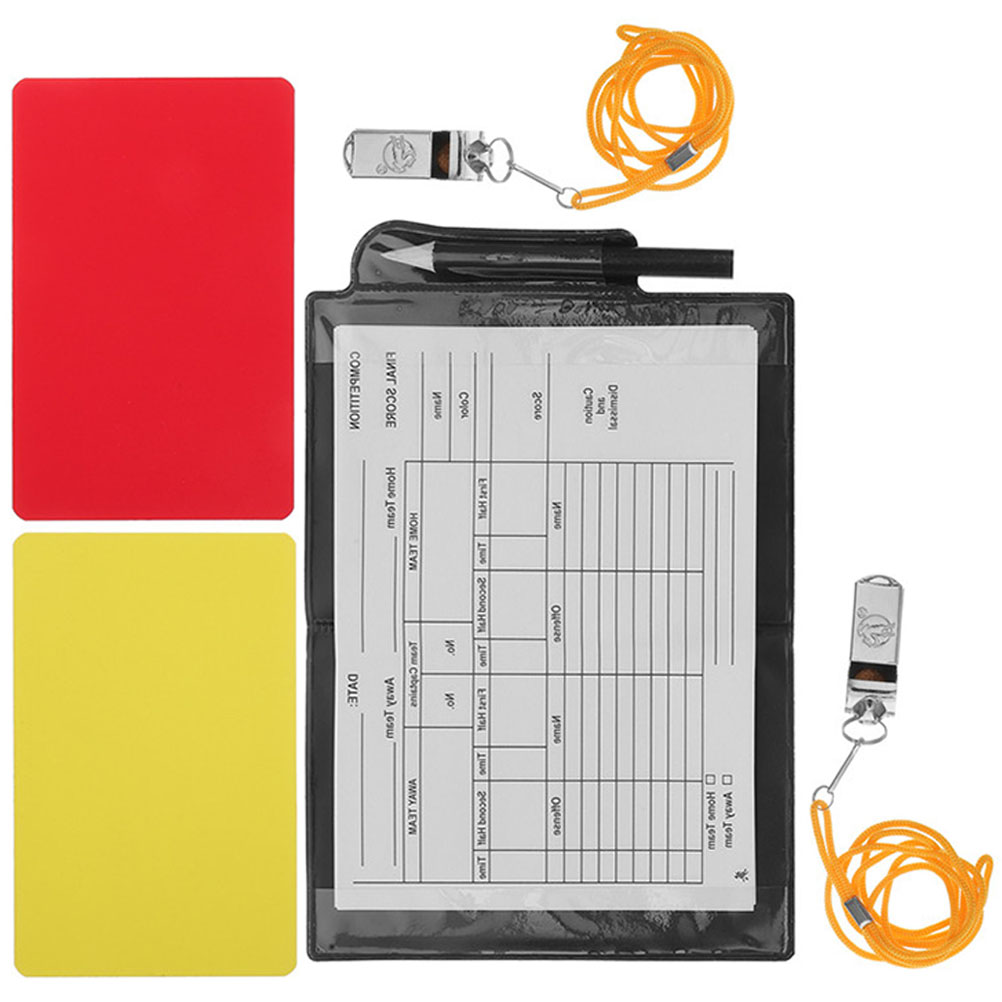 WHAMVOX Football Referee Kit with PVC Cards Metal Whistles Notepad Pen ...