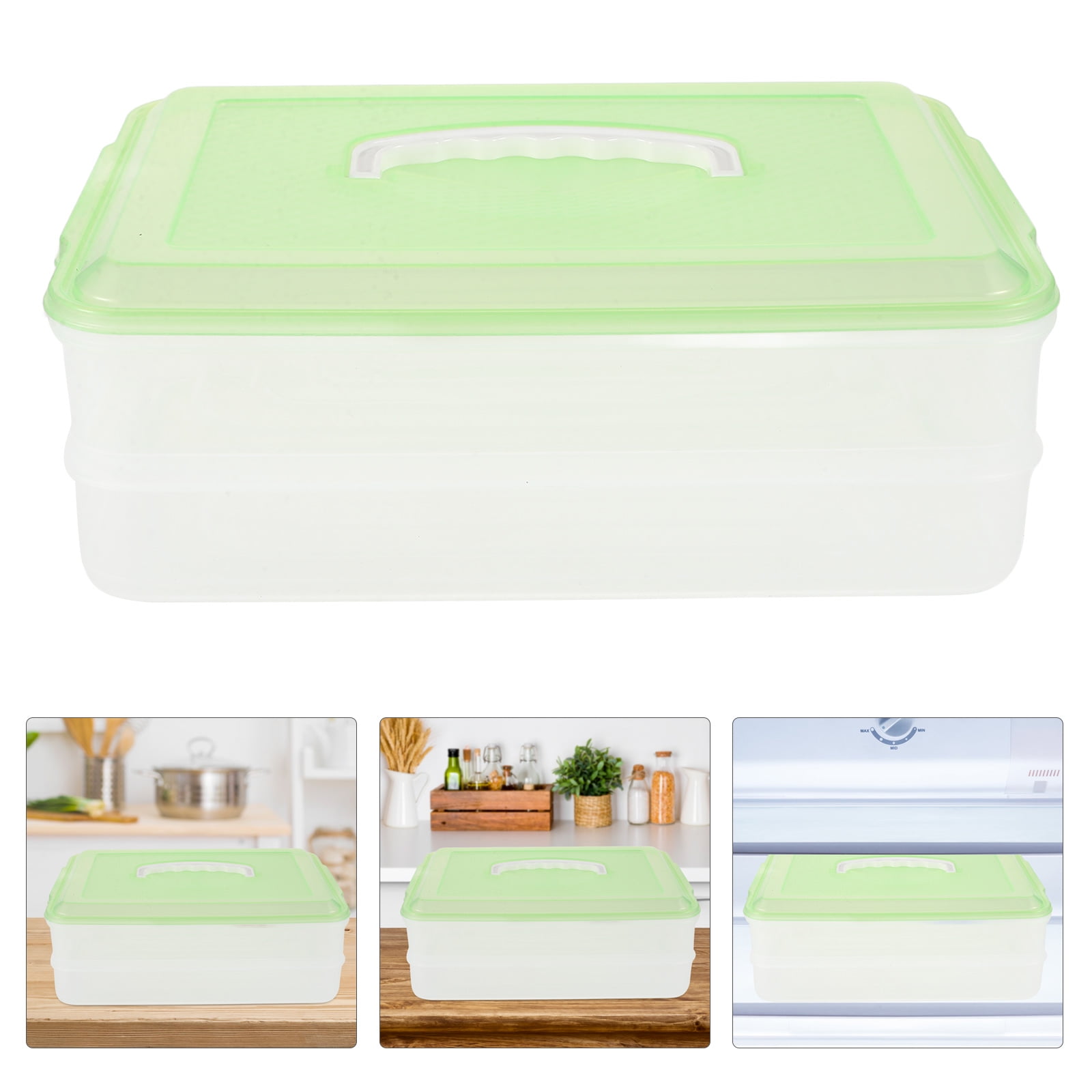 WHAMVOX Fridge Dumpling Organizer Plastic Reusable Dumpling Box ...