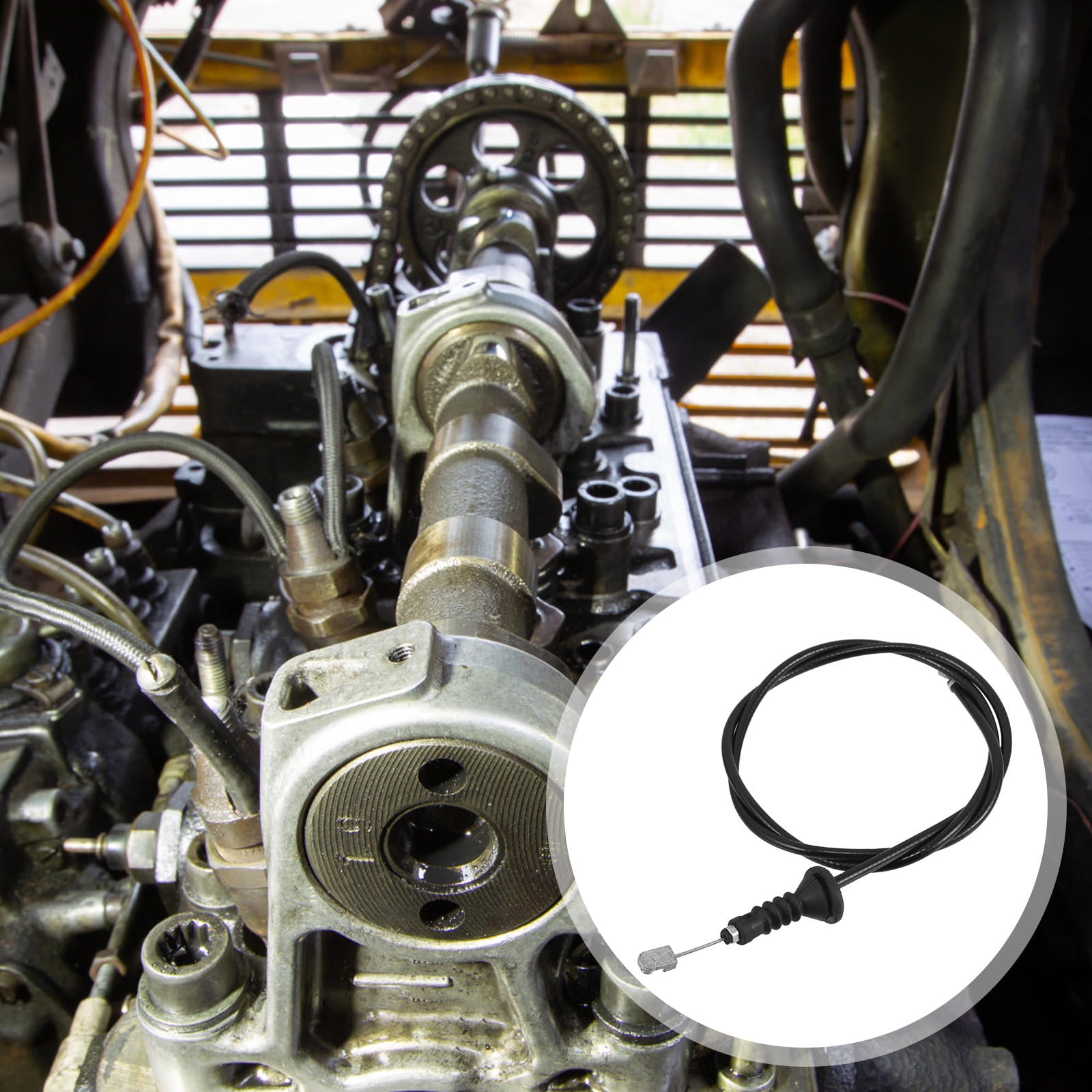 WHAMVOX Front Bonnet Release Cable Alloy Hood Wire Handle Flexible Car ...