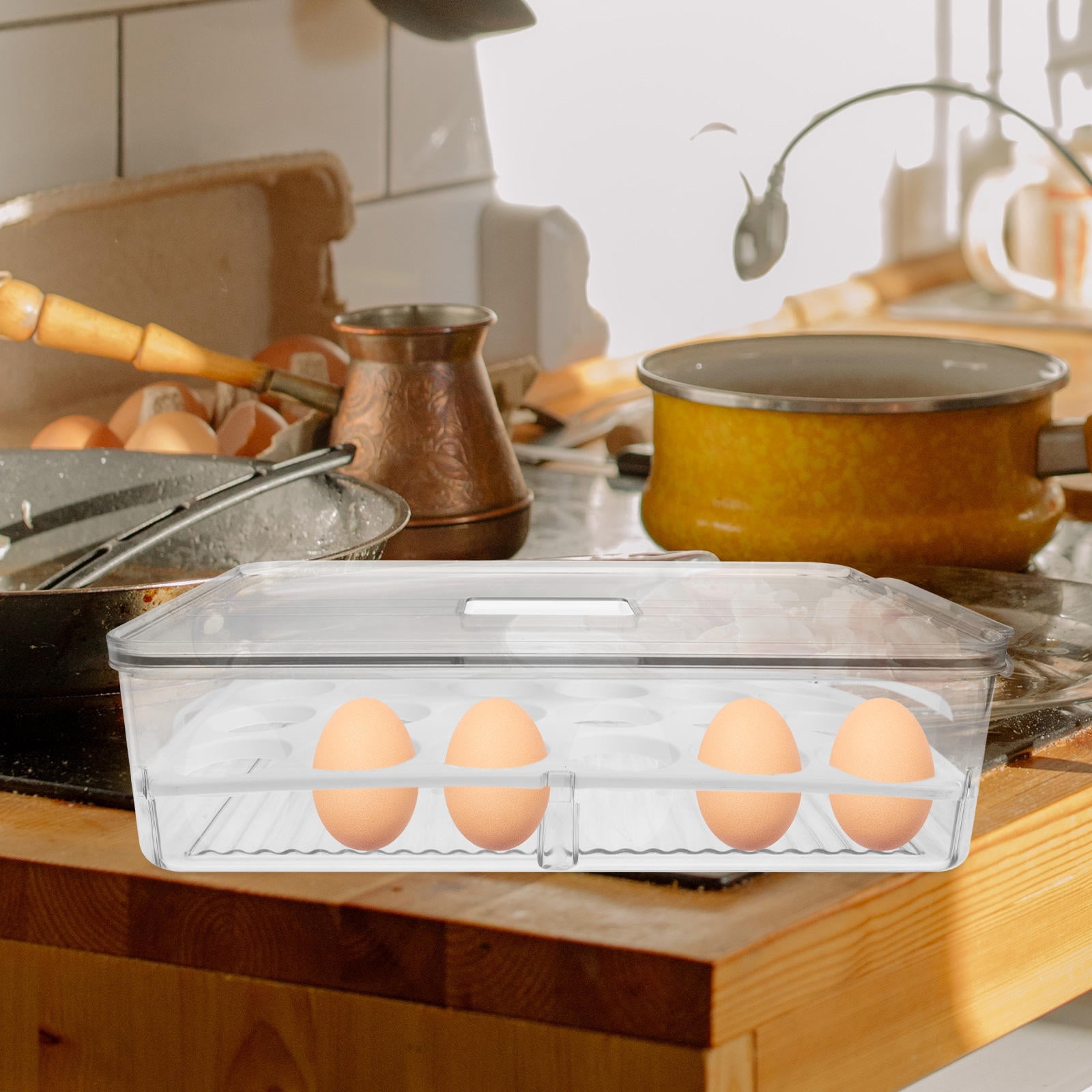 HOOWIFFY Egg Holder for Fridge Shelf Refrigerator Egg Holder ...
