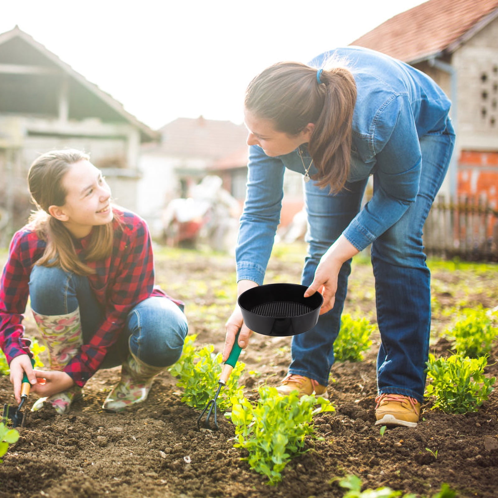 WHAMVOX Garden Sieve Plastic Mesh Soil Sieve Plastic Garden Riddle ...