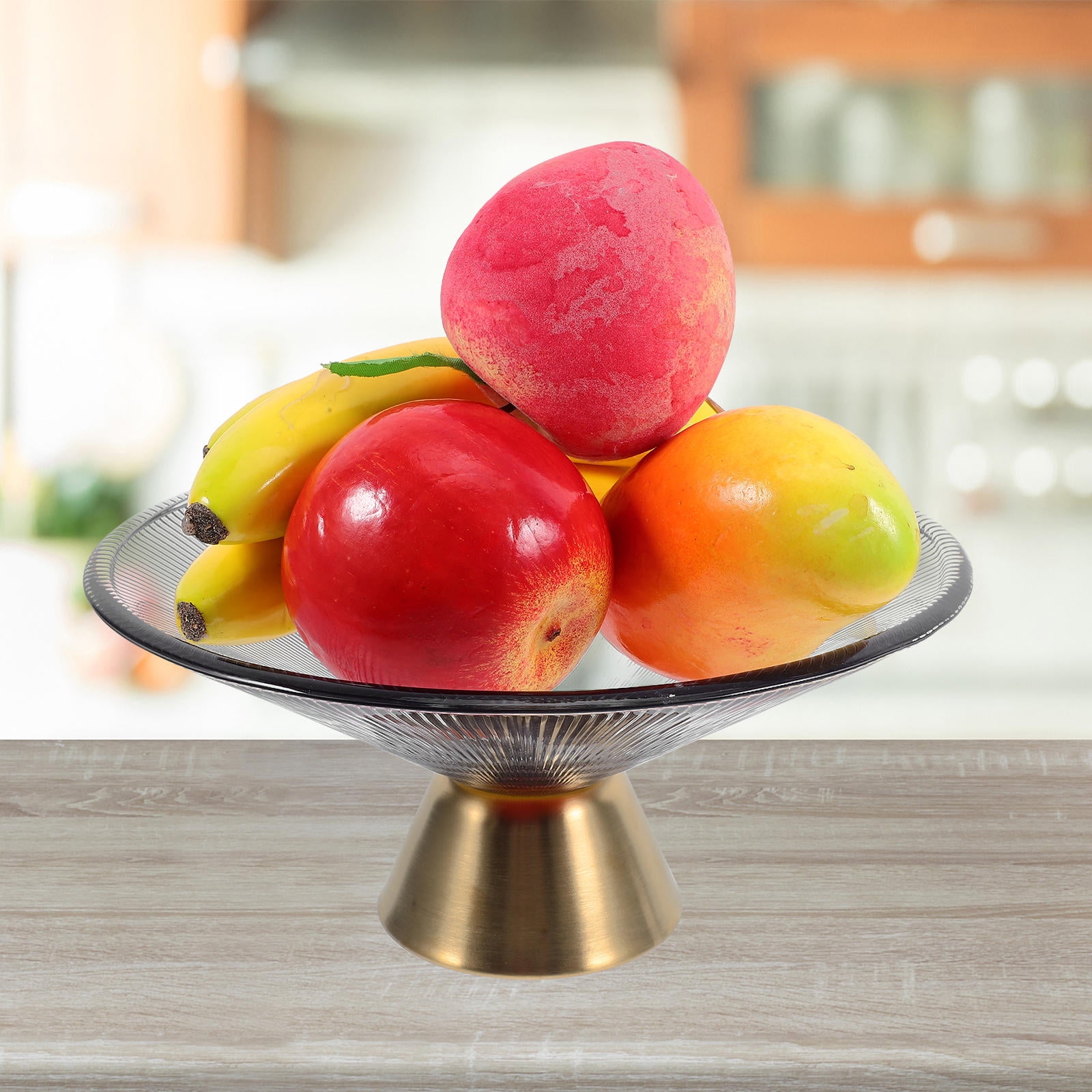 WHAMVOX Glass Fruit Serving Plate Footed Fruit Tray High Base Snacks ...