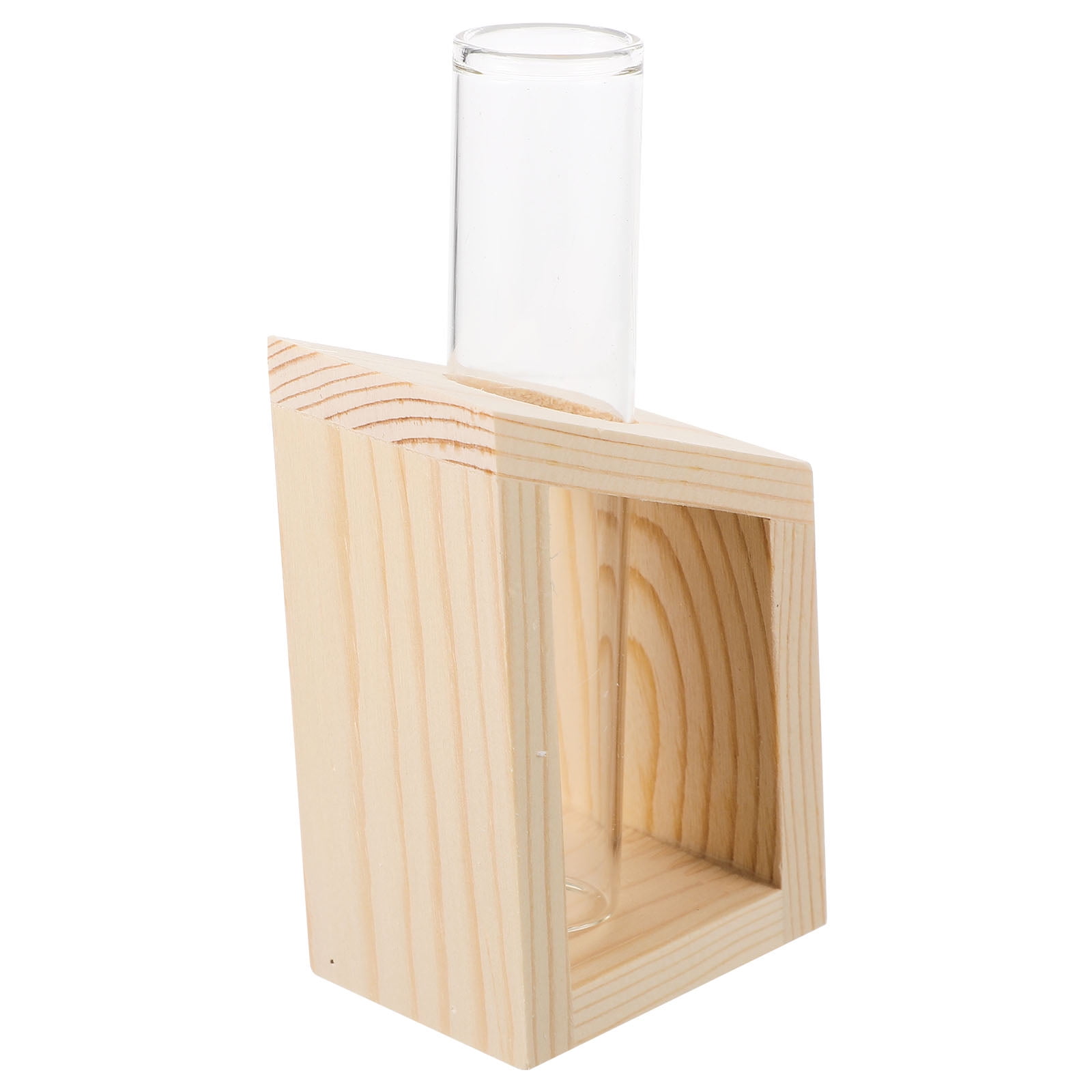 WHAMVOX Glass Test Tube Vase with Wood Rack for Decor Assorted Color ...
