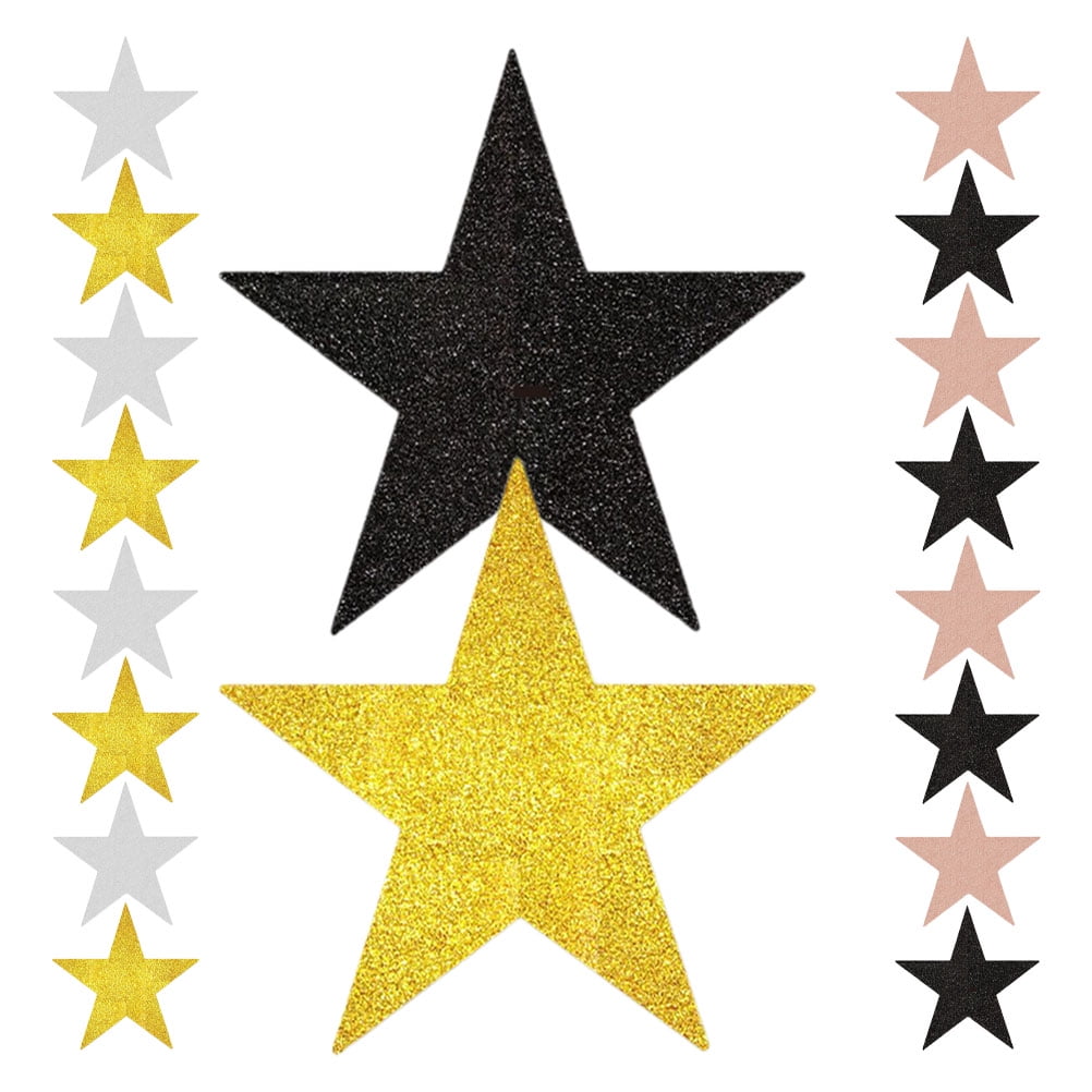 WHAMVOX Glitter Paper Star Shaped Cutouts for Classroom Decoration with ...