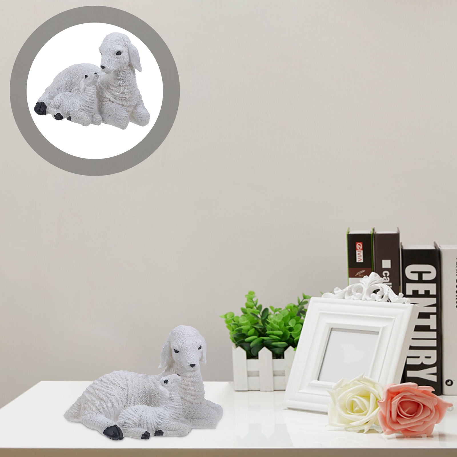 WHAMVOX Goat Model Farmhouse Animal Model Goat Figurine Goat Mother and ...