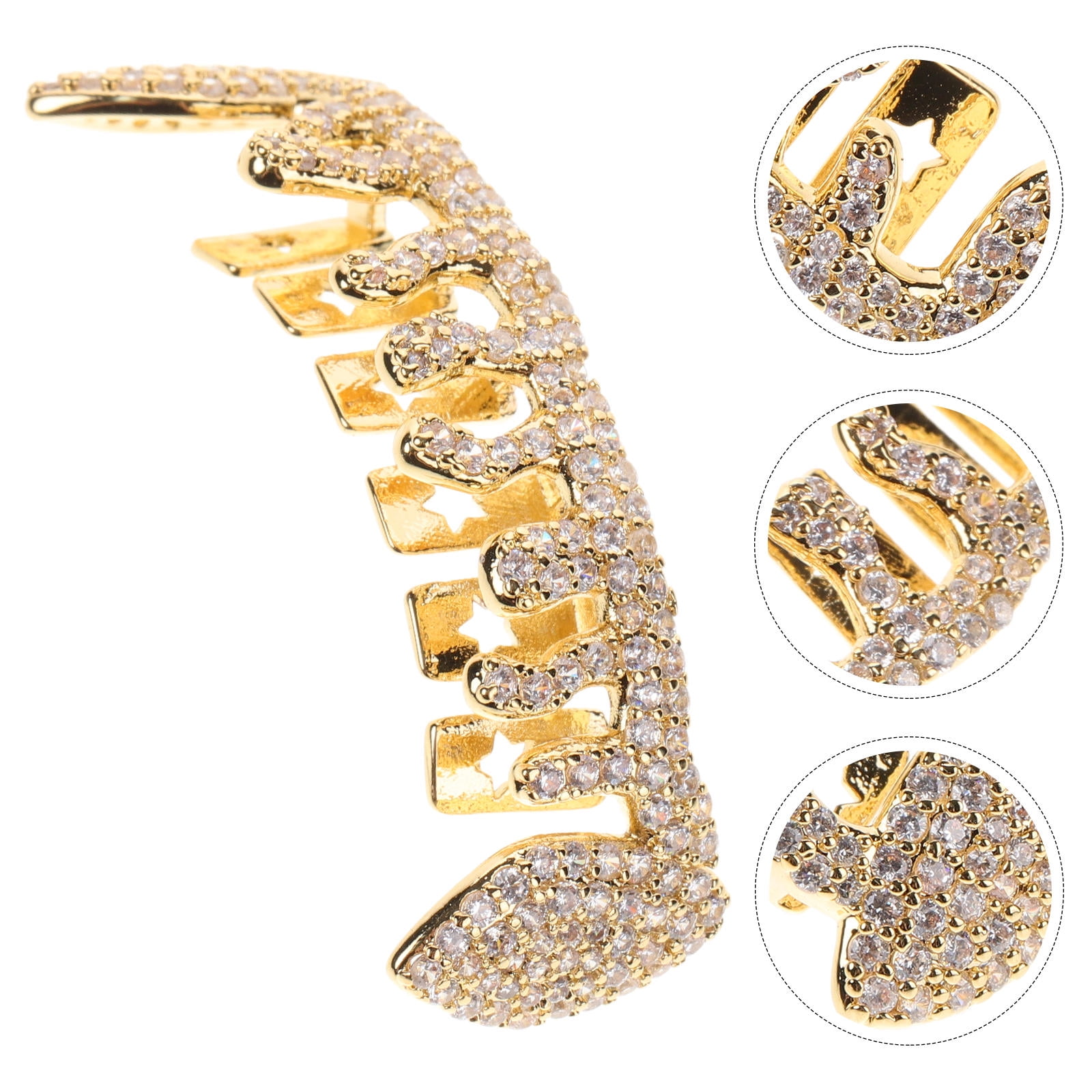 WHAMVOX Golden Copper Mouth Grill with Rhinestones for Teeth and Style ...