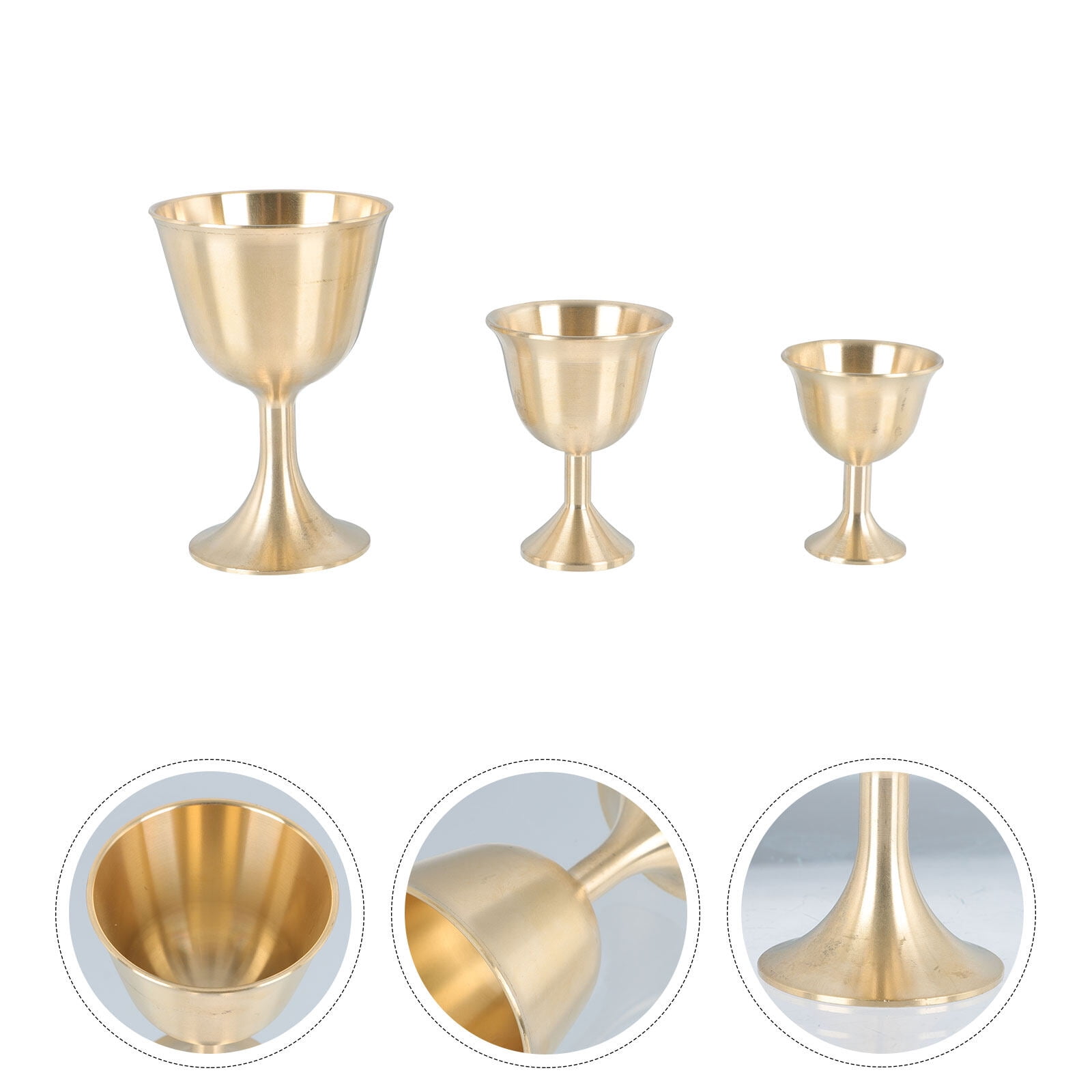 WHAMVOX Golden Copper Wine Cups for Temple Use Beautiful and Retro ...