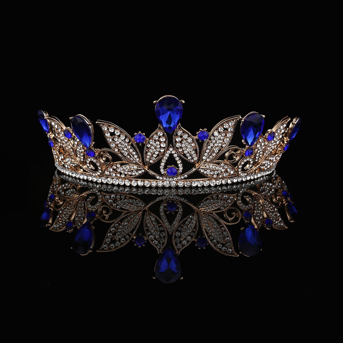 WHAMVOX Golden Crown Bachelorette Tiara for Girls Tiaras Bride Miss ...