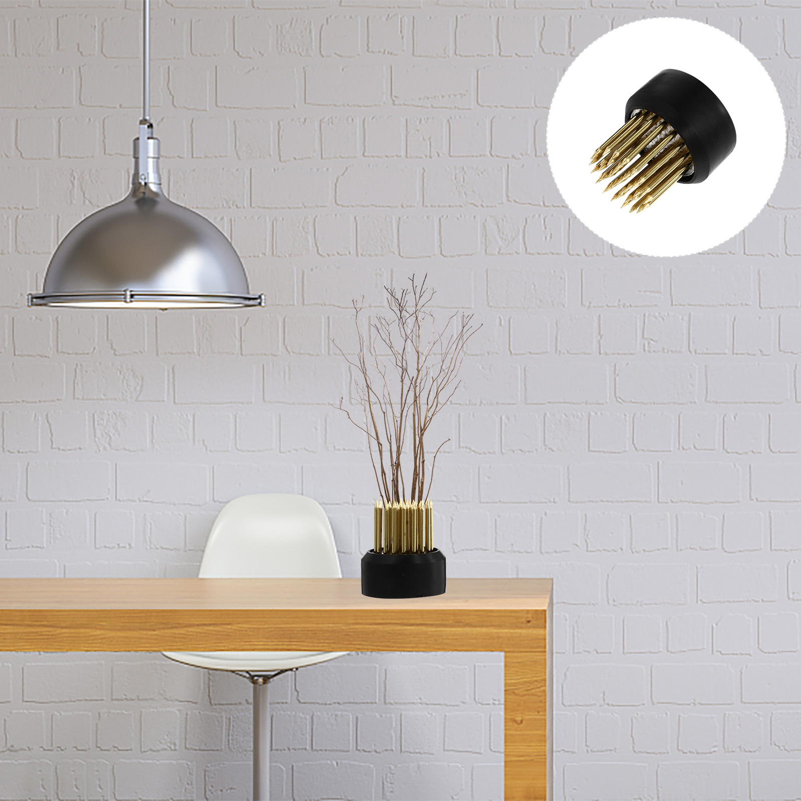 WHAMVOX Golden Flower Arrangement Base for Gardening with Stainless ...