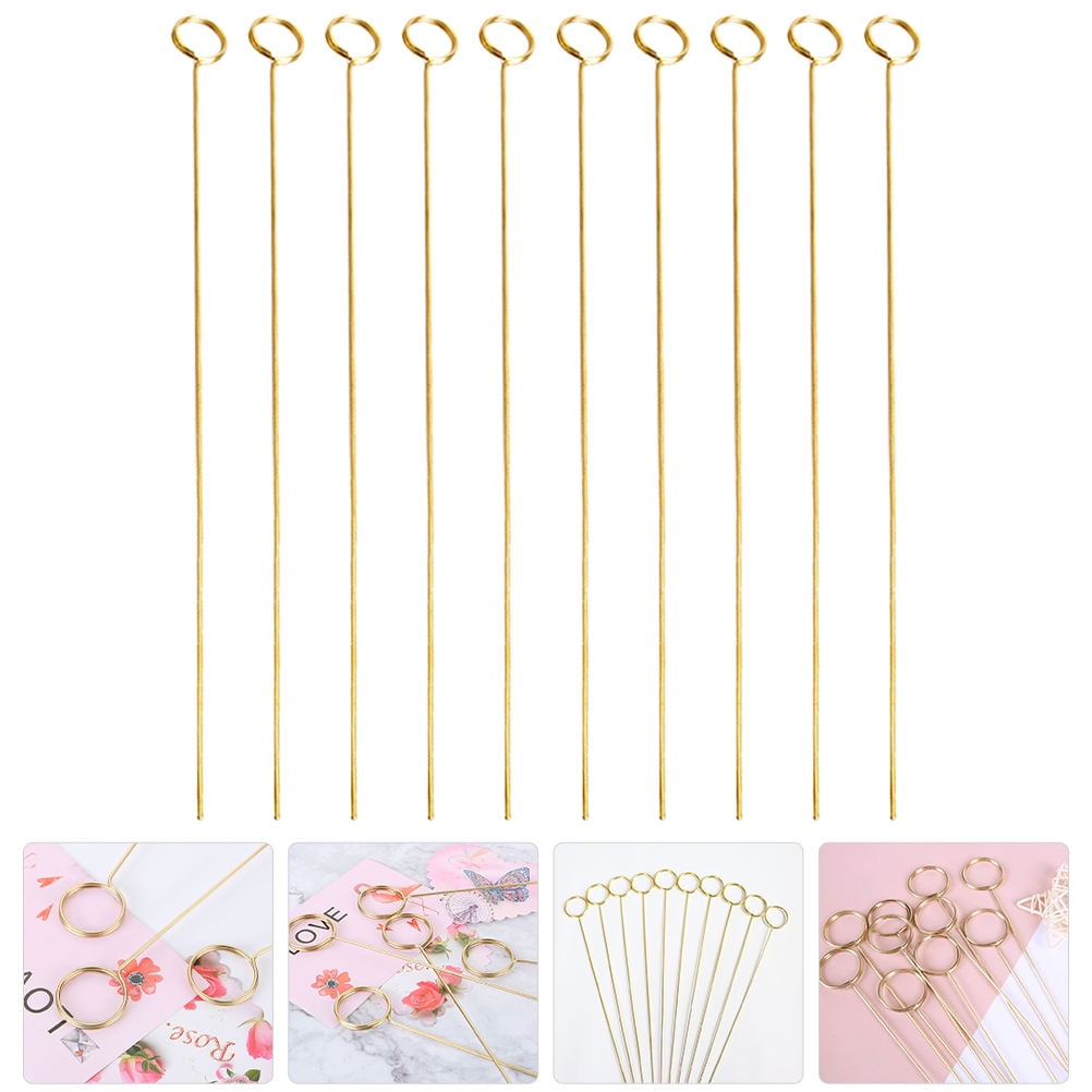 WHAMVOX Golden Metal Floral Picks for Cake Decoration with Fork Design ...
