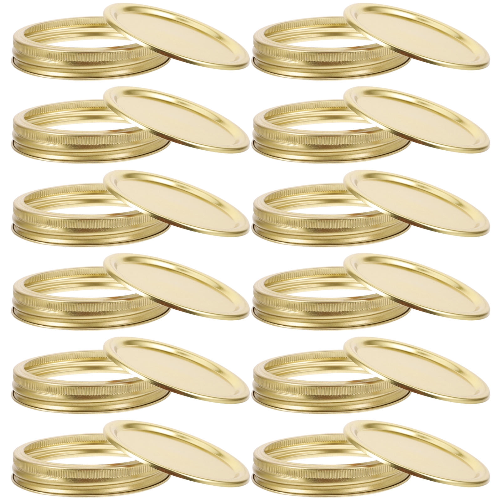WHAMVOX Golden Metal Jar Lids for Canning and Storage Leakproof Caps ...