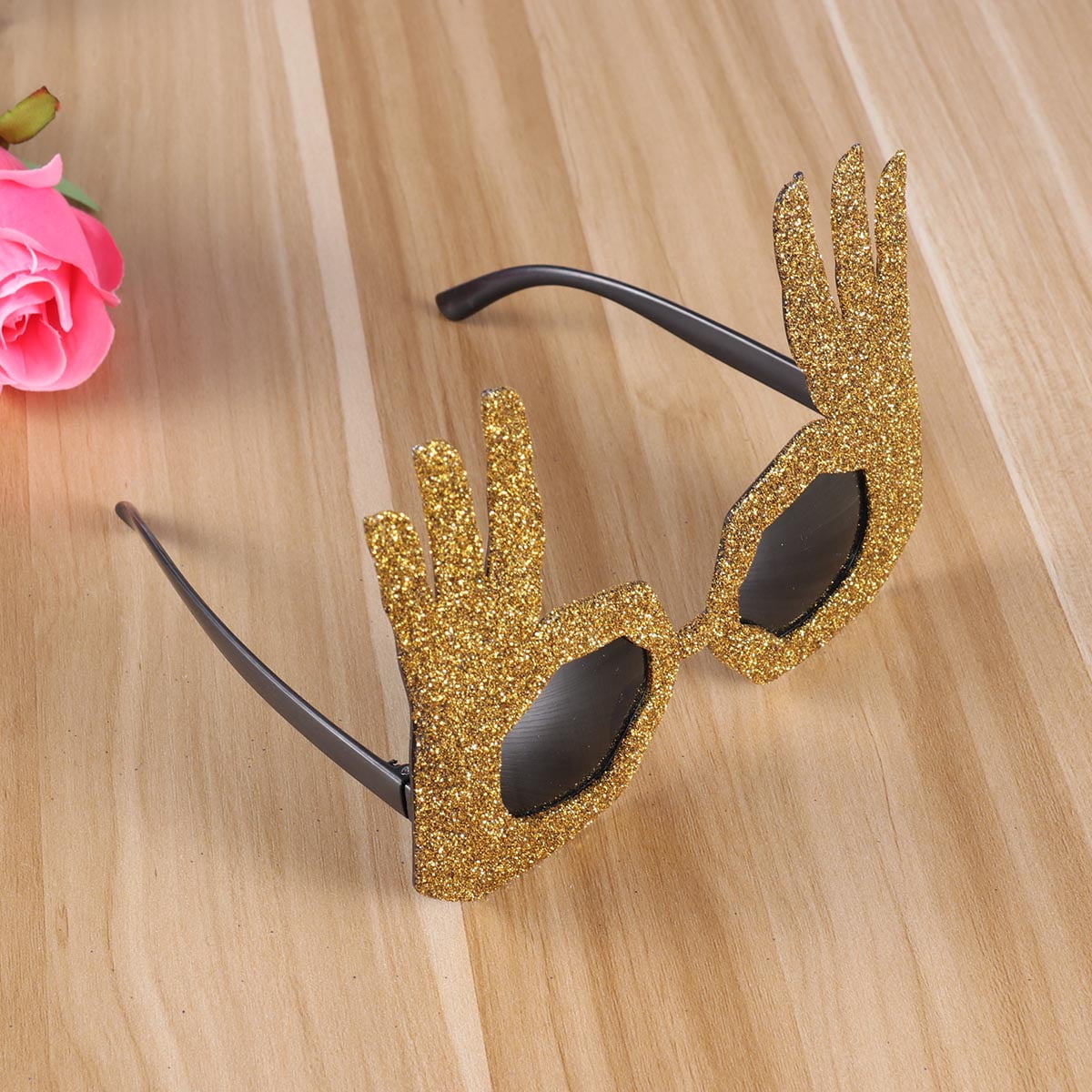 WHAMVOX Golden Plastic Party eyewear with Quality and Fun Design for ...