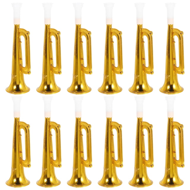 WHAMVOX Golden Plastic Trumpet for Kids Playing Fun Party Favor Cheer ...