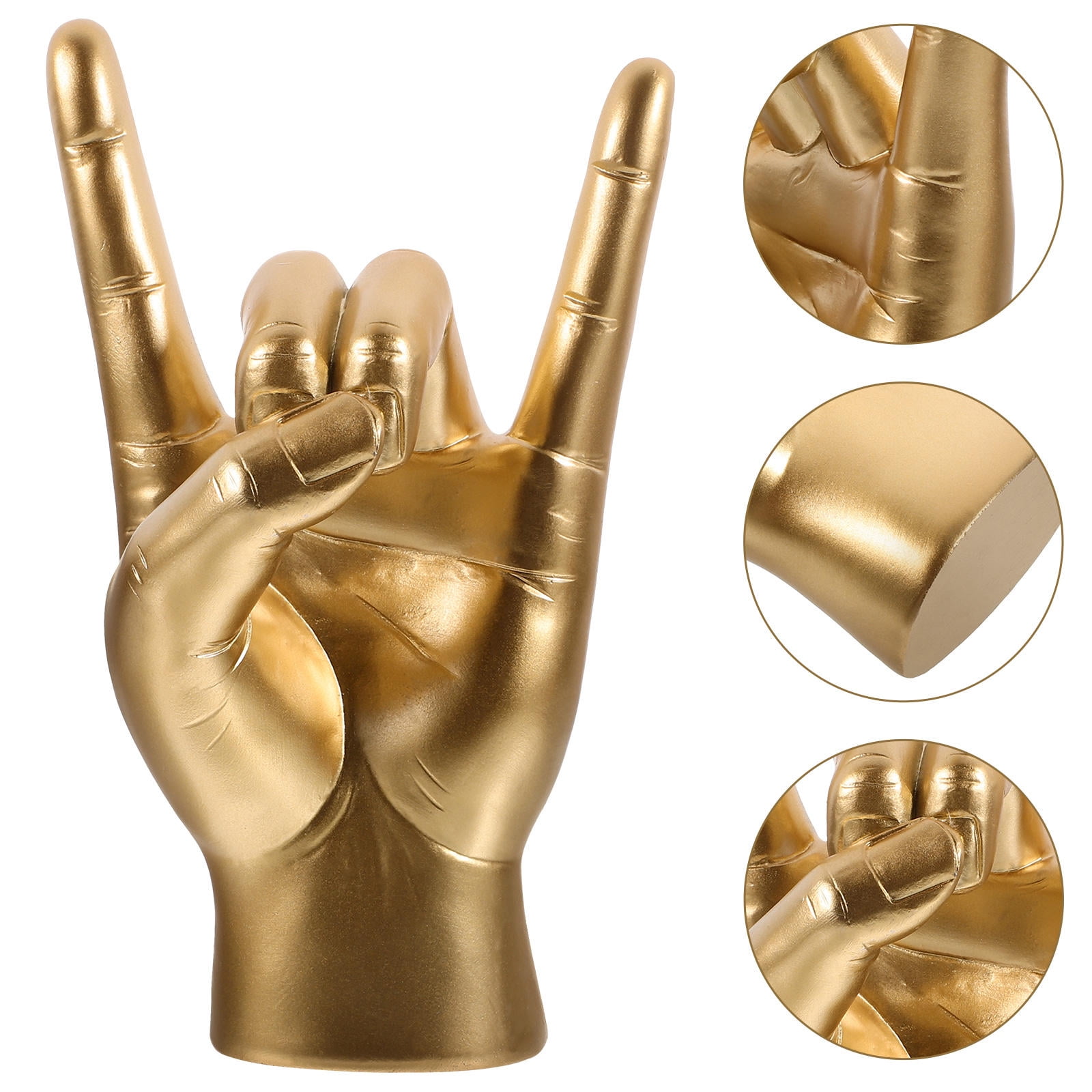 WHAMVOX Golden Resin Hand Gesture Statue for Home Decor and Office ...