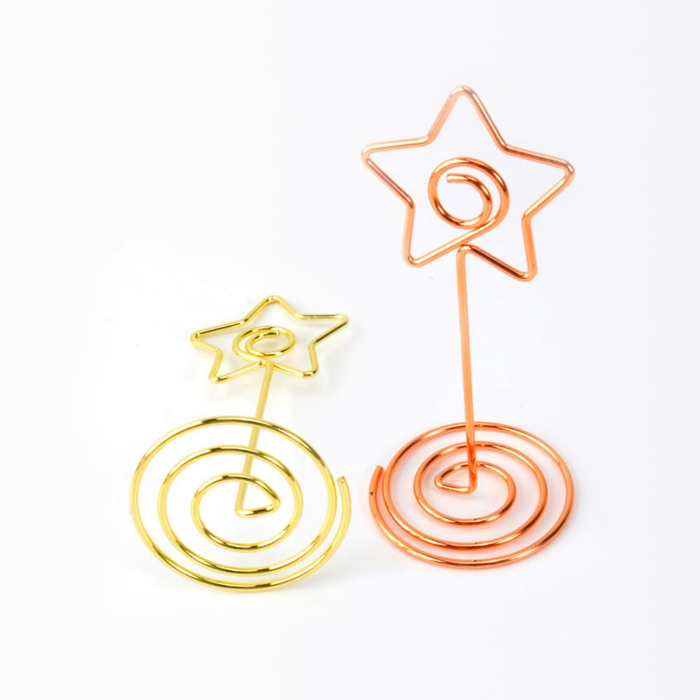 WHAMVOX Golden Star-Shaped Memo Clip Set of 10 for Holding Notes Photos ...