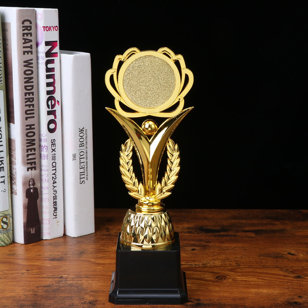WHAMVOX Golden Trophy with Sunflower Design on Plastic Base for ...