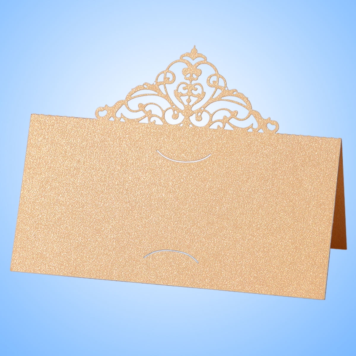 WHAMVOX Golden Wedding Card with Hollow Flower Cut Design for Table ...