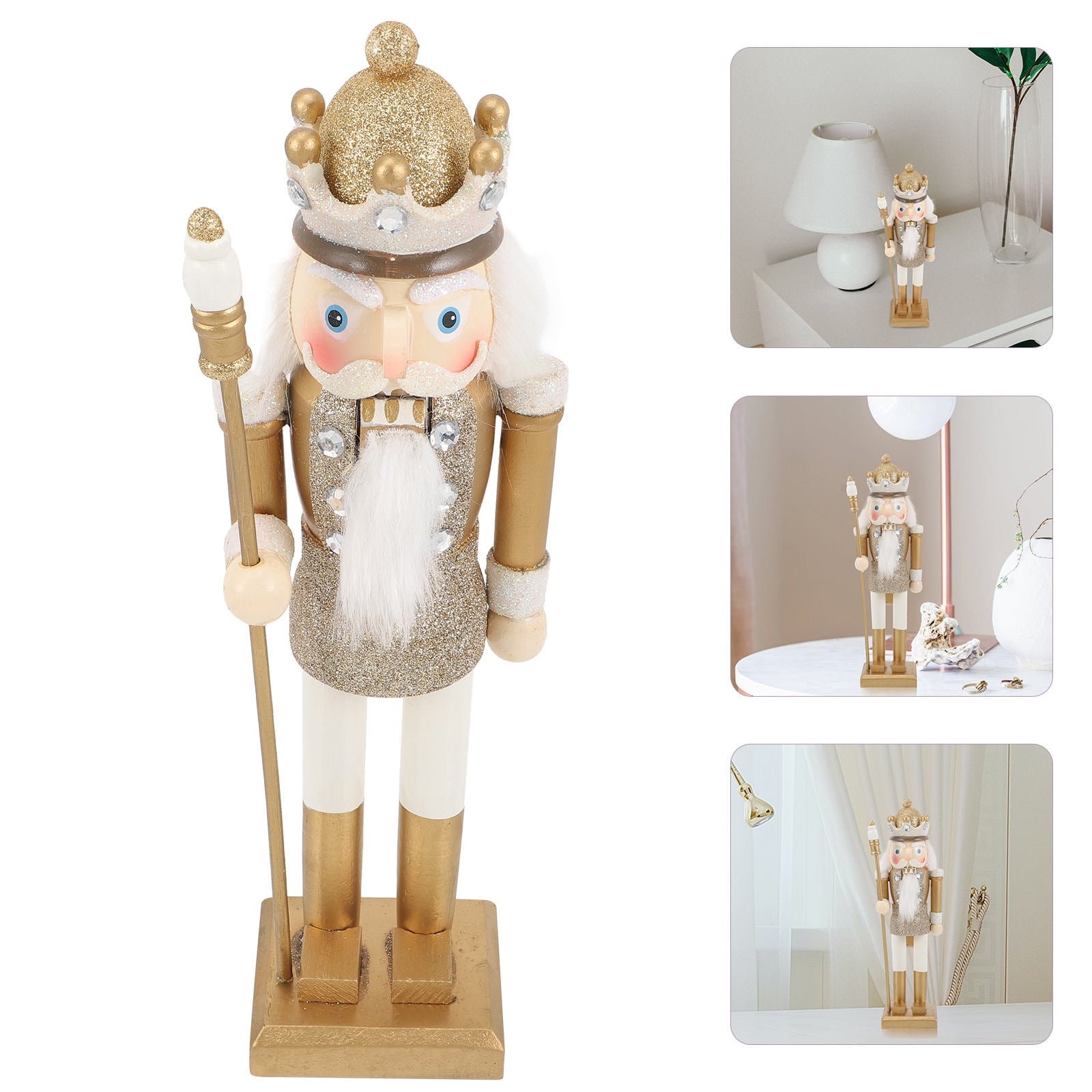 WHAMVOX Golden Wooden Nutcracker Soldier Decor for Kids Use Sturdy and ...