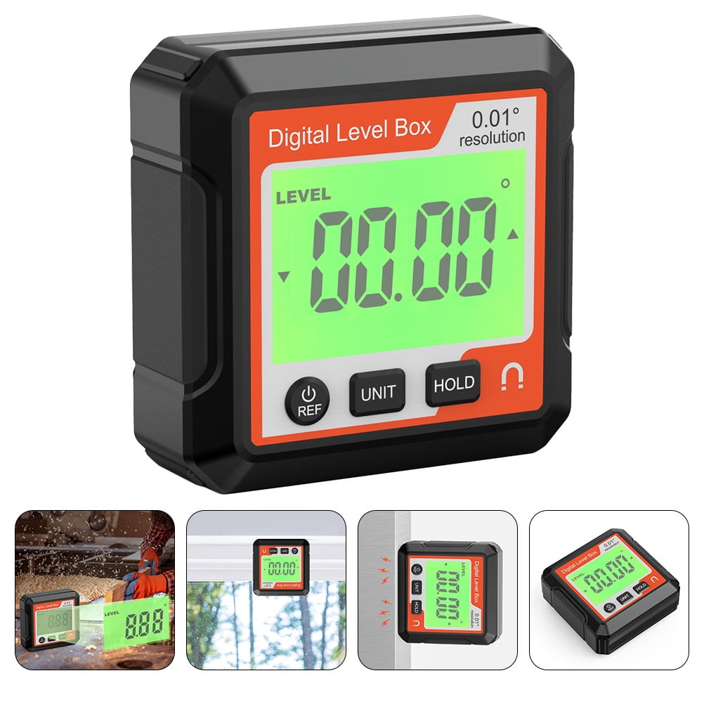 WHAMVOX Goniometer Gauge Digital Display Angle Ruler Magnetic Level Red ...