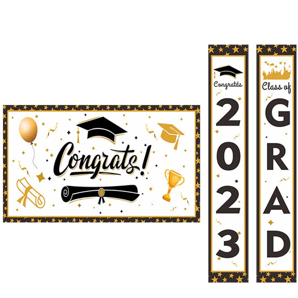 WHAMVOX Grad Banners Outdoor Flag Graduation Ceremony Decorations Porch ...