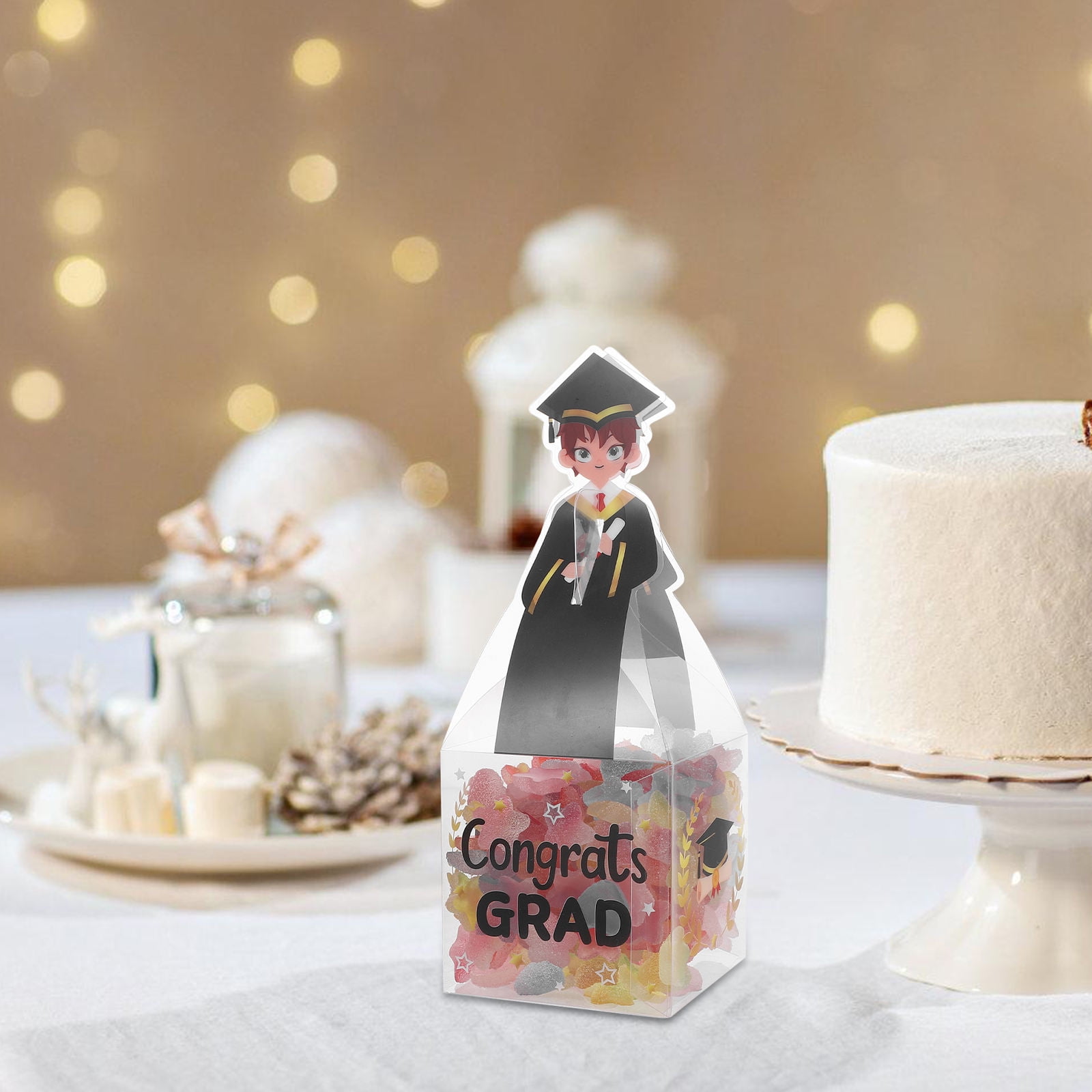 WHAMVOX 20PCS Assorted Color Graduation Candy Boxes PVC Party Favors ...