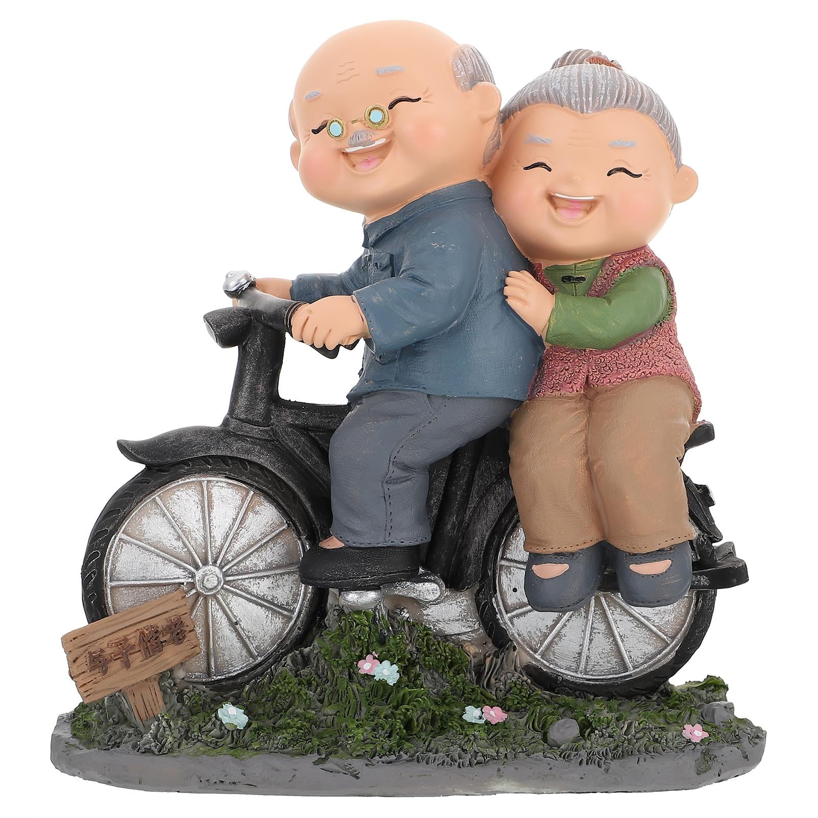 WHAMVOX Grandparents Statue Old Man Lady Decorations Table Memorable ...