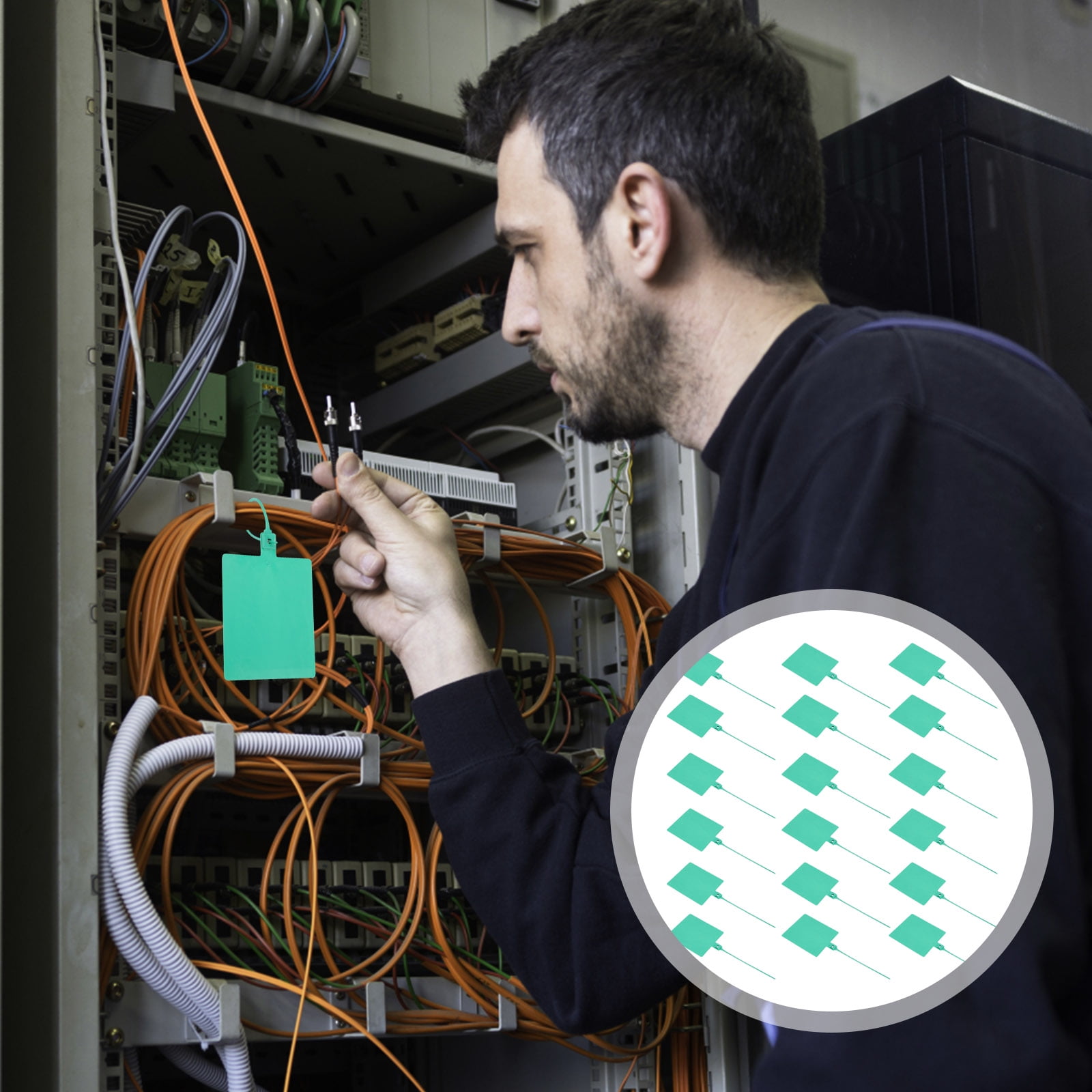 WHAMVOX Green Plastic Cable Labels with Tag for Easy Identification ...