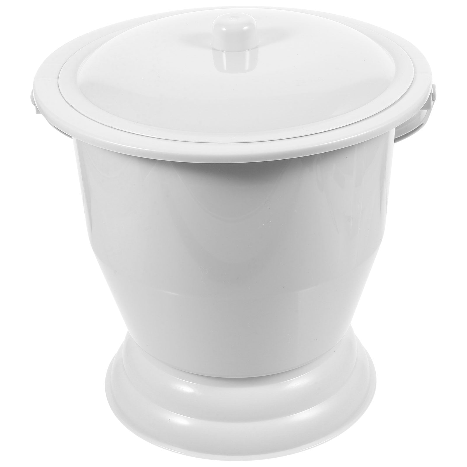 WHAMVOX Grey Portable Chamber Pot with Lid Lightweight Plastic Urinal ...