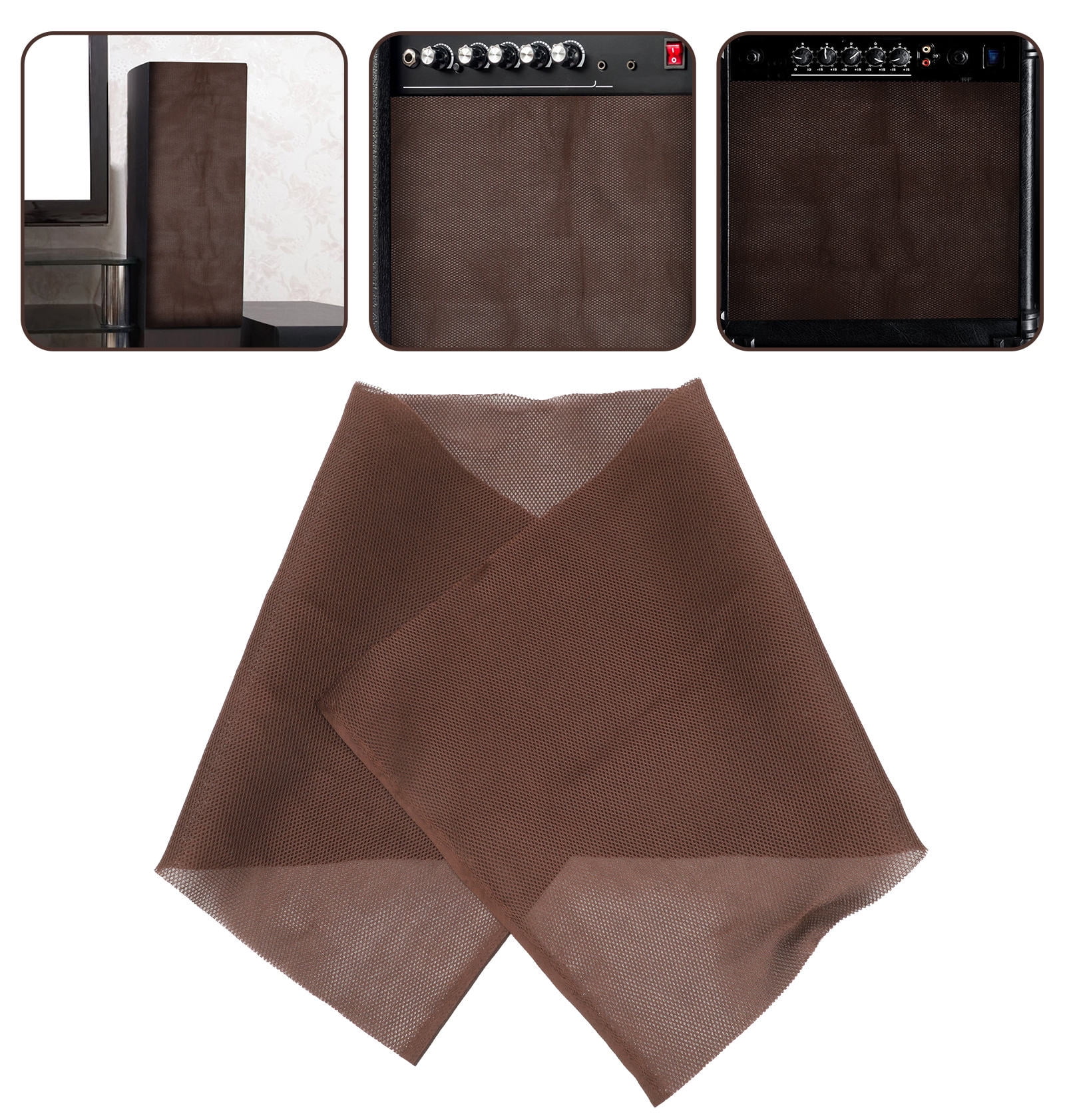 COMPUKAS Stereo Mesh Fabric Speaker Grill Cloth Coffee 1Pcs 58x20in ...