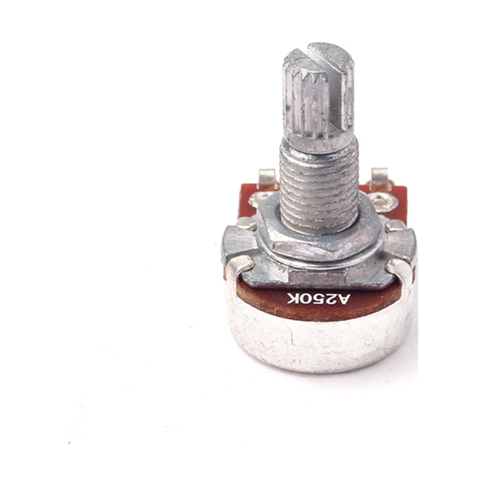 WHAMVOX Guitar Accessory A250K Mini Long Knurled Split Shaft Curved Pot ...