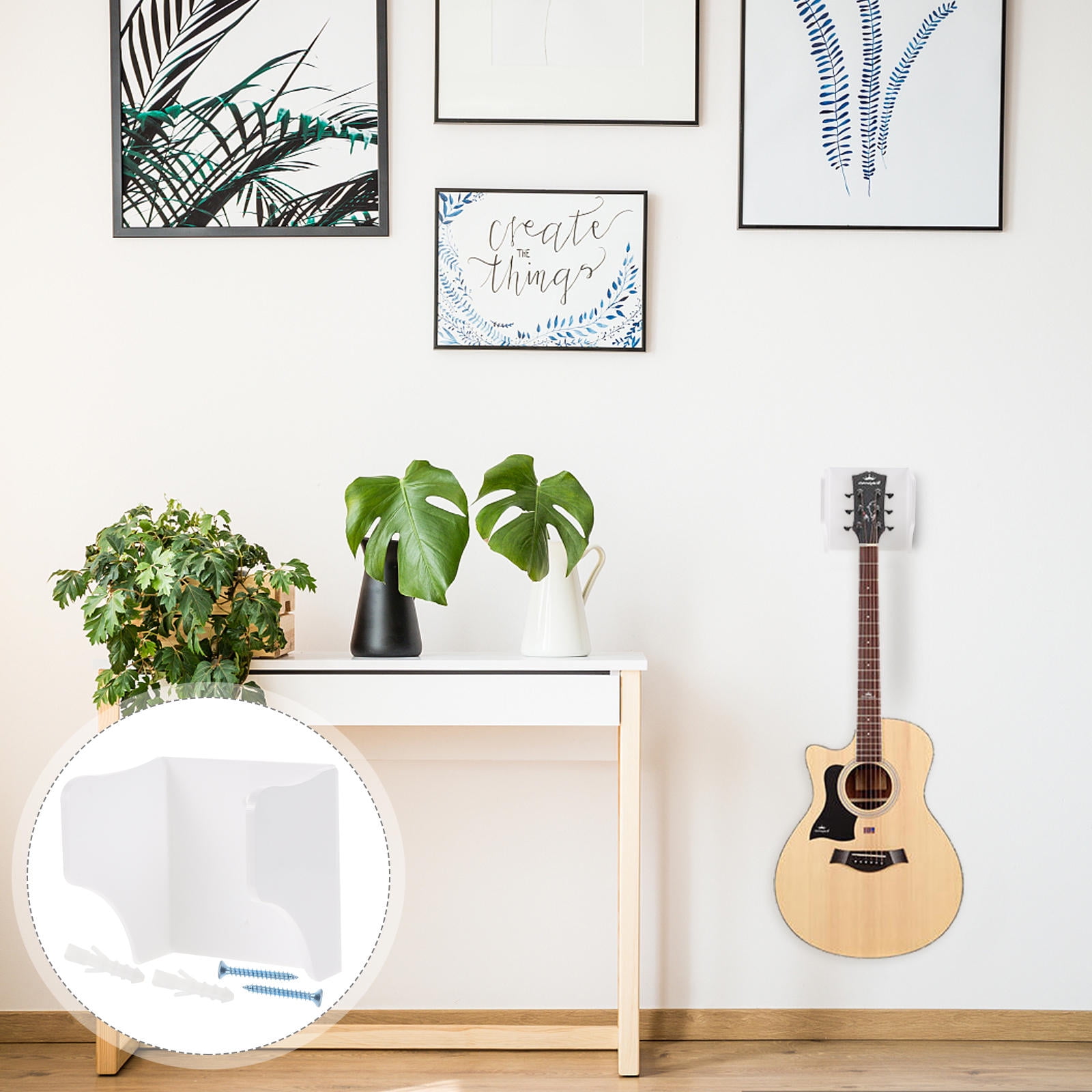 YSNOOWE Wall Guitar Mount White Deep Arc Design 1Set - Walmart.com