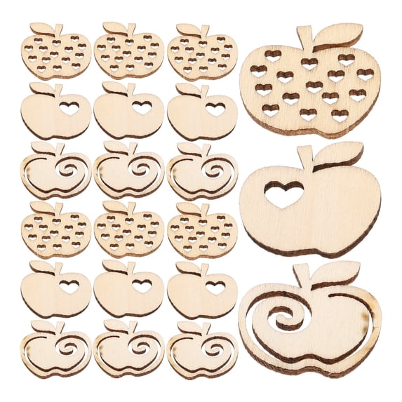 WHAMVOX 100pcs 3cm Shape Wooden Pieces for Creative Wood Crafts and ...