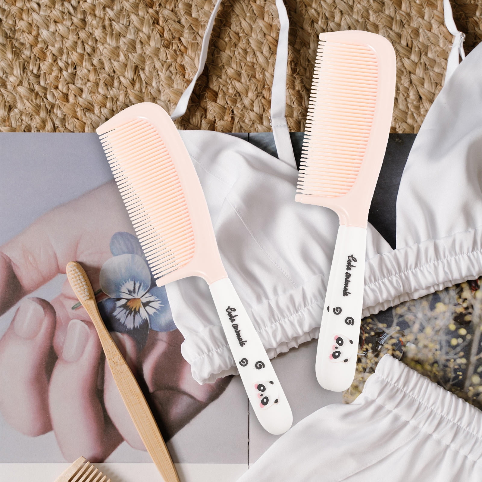WHAMVOX Hair Parting Comb for Salon Use Made of ABS Beige Color Keeps ...