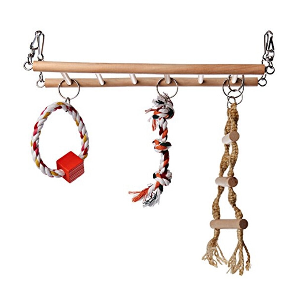 WHAMVOX Hamster Parrot Climbing Bridge Ladder Swimg Playground for ...