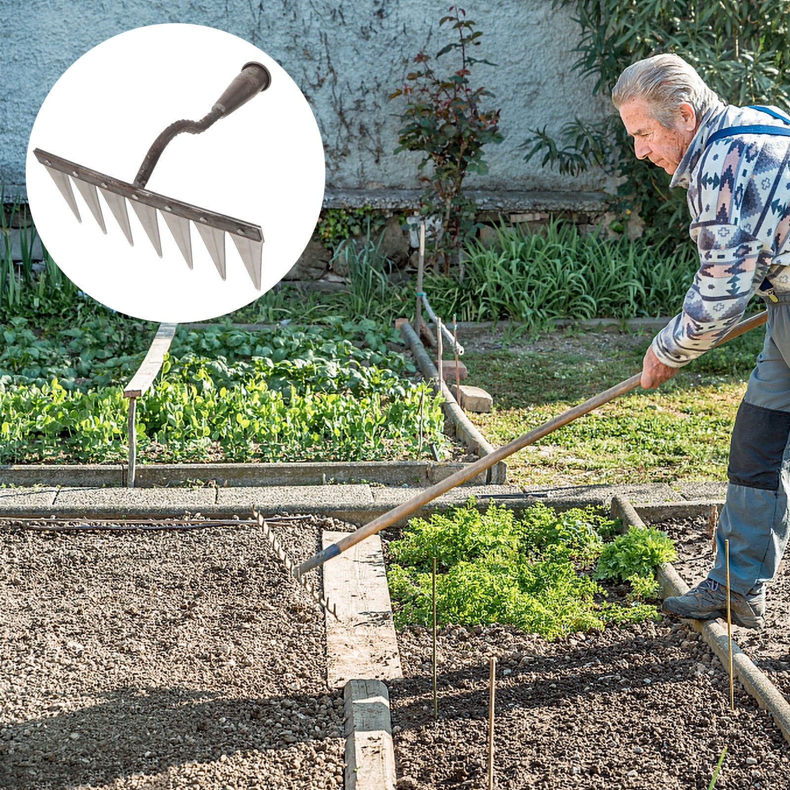 WHAMVOX Hand Shrub Rake Small Grip Hand Rake Small Garden Planting Rake ...