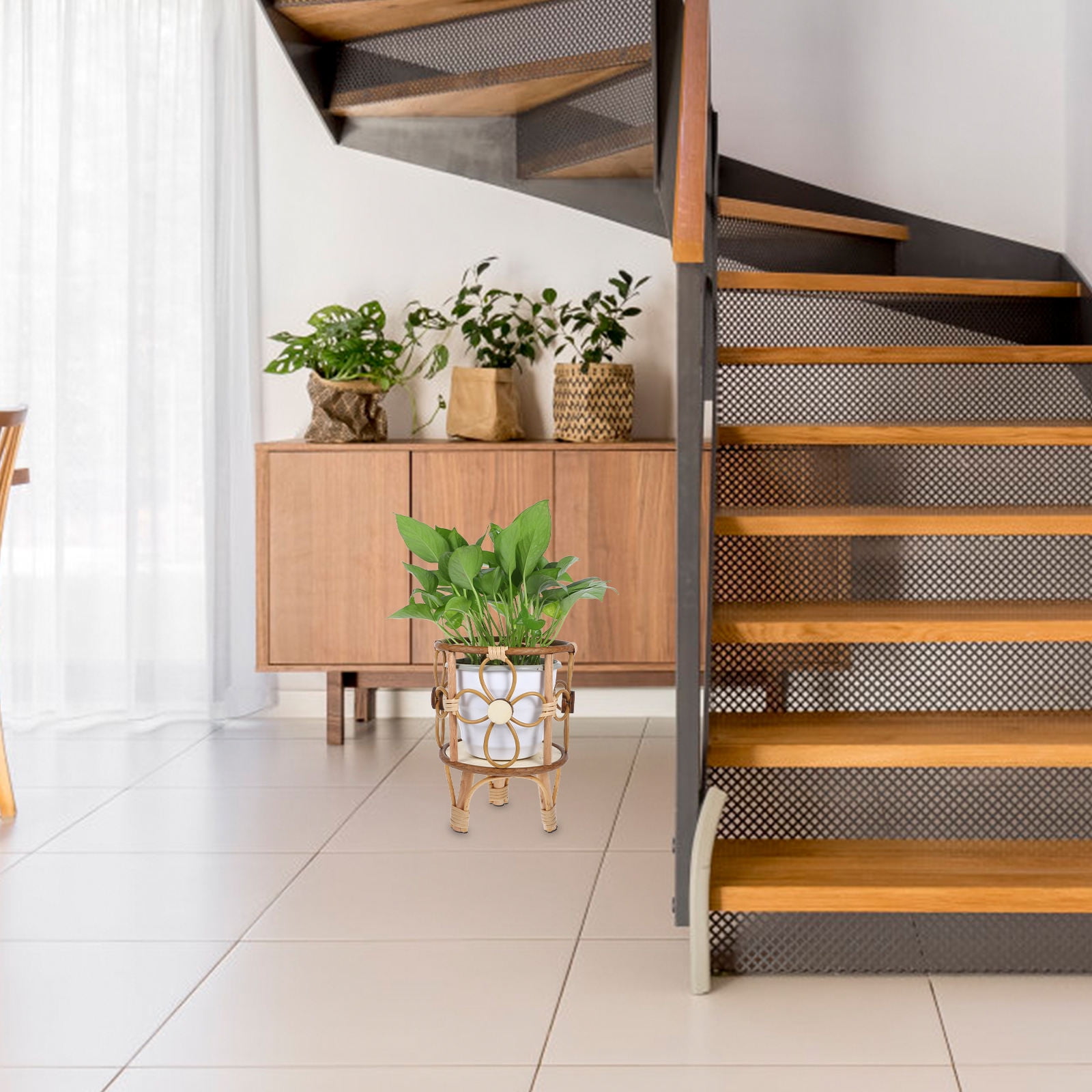 WHAMVOX Handmade Planters Stand Handwoven Flower Pot Holder With Legs ...