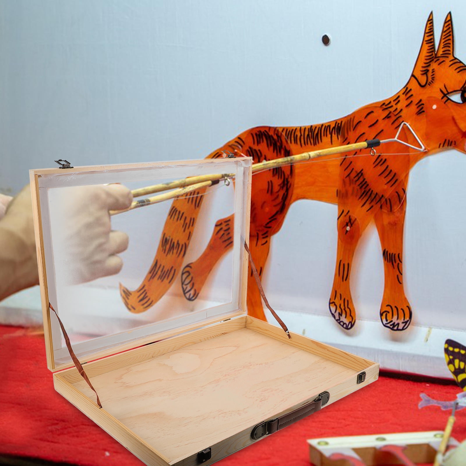 WHAMVOX Handmade Shadow Puppet Box Unique Chinese Wooden Toy for Kids ...