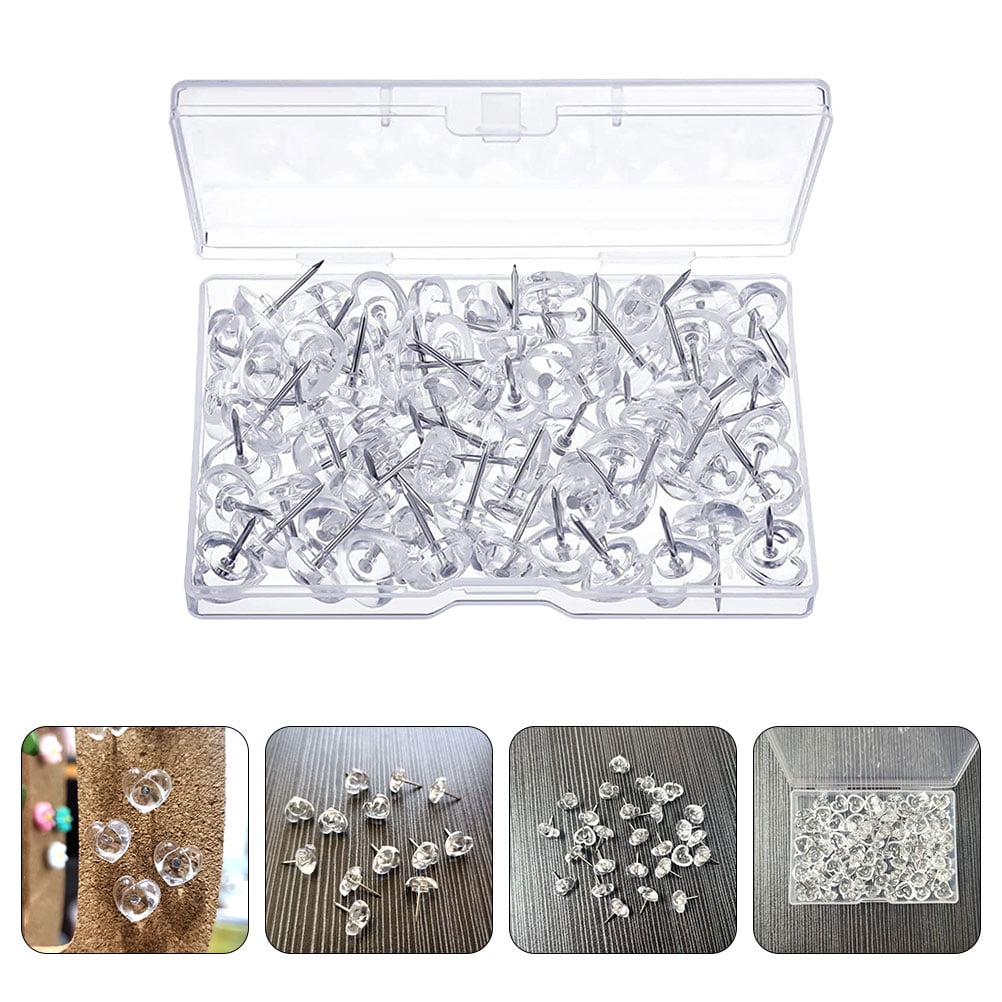 WHAMVOX Heart Shaped Thumb Tacks for Office Use Made of Plastic and ...
