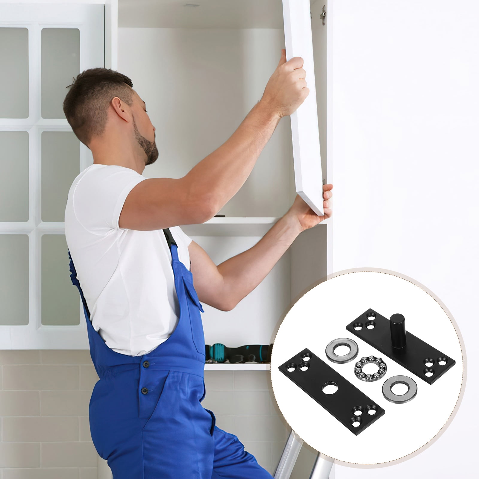 WHAMVOX Heavy Duty 360° Pivot Hinge Stainless Steel Hidden Door Hinge ...