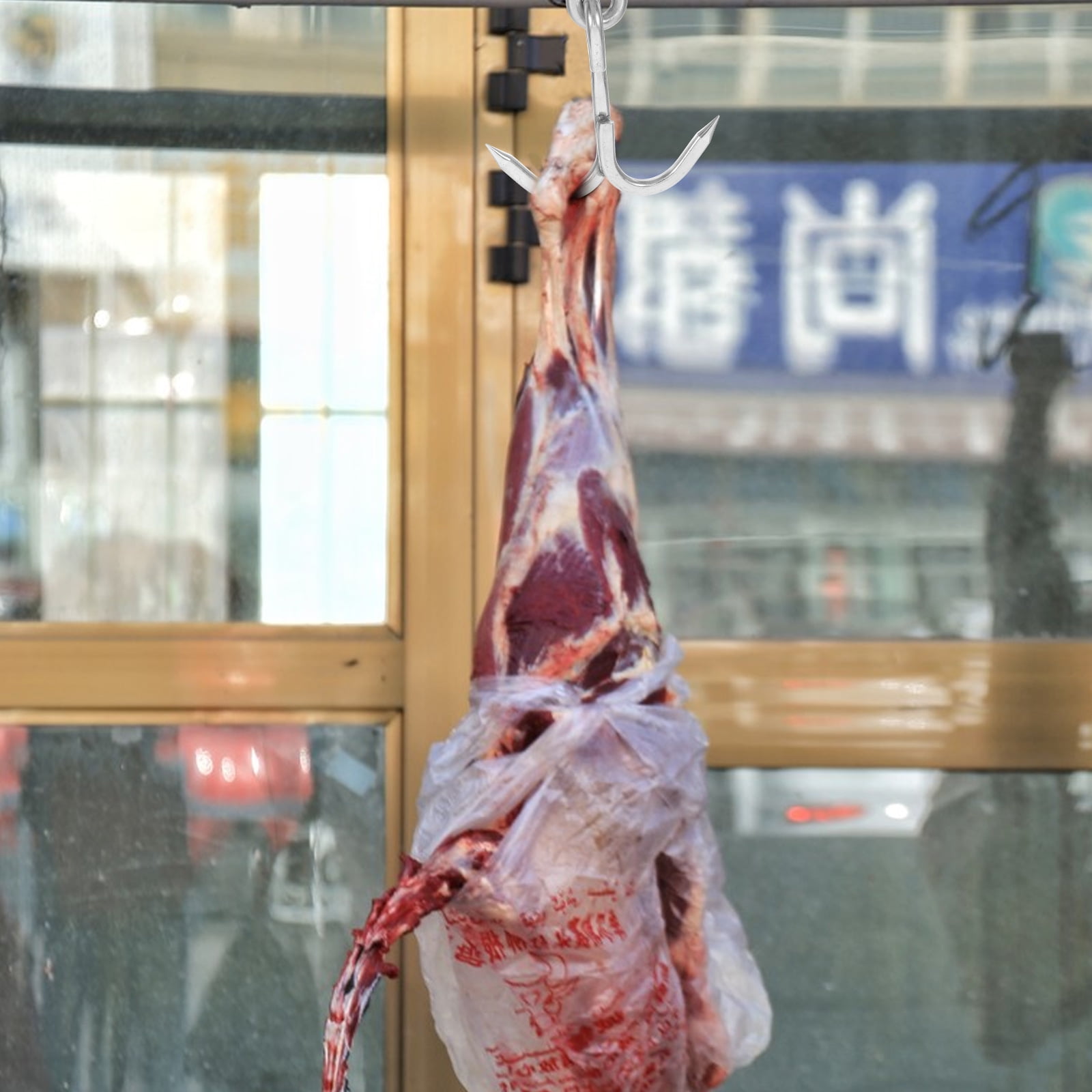 WHAMVOX Heavy Duty Stainless Steel Meat Hook Beef Sausage Hanging Hook ...