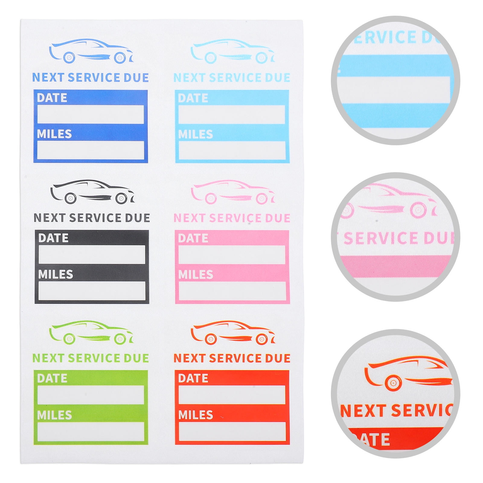 WHAMVOX Hemoton 10 Sheets Static Cling Labels for Oil Change and Auto ...