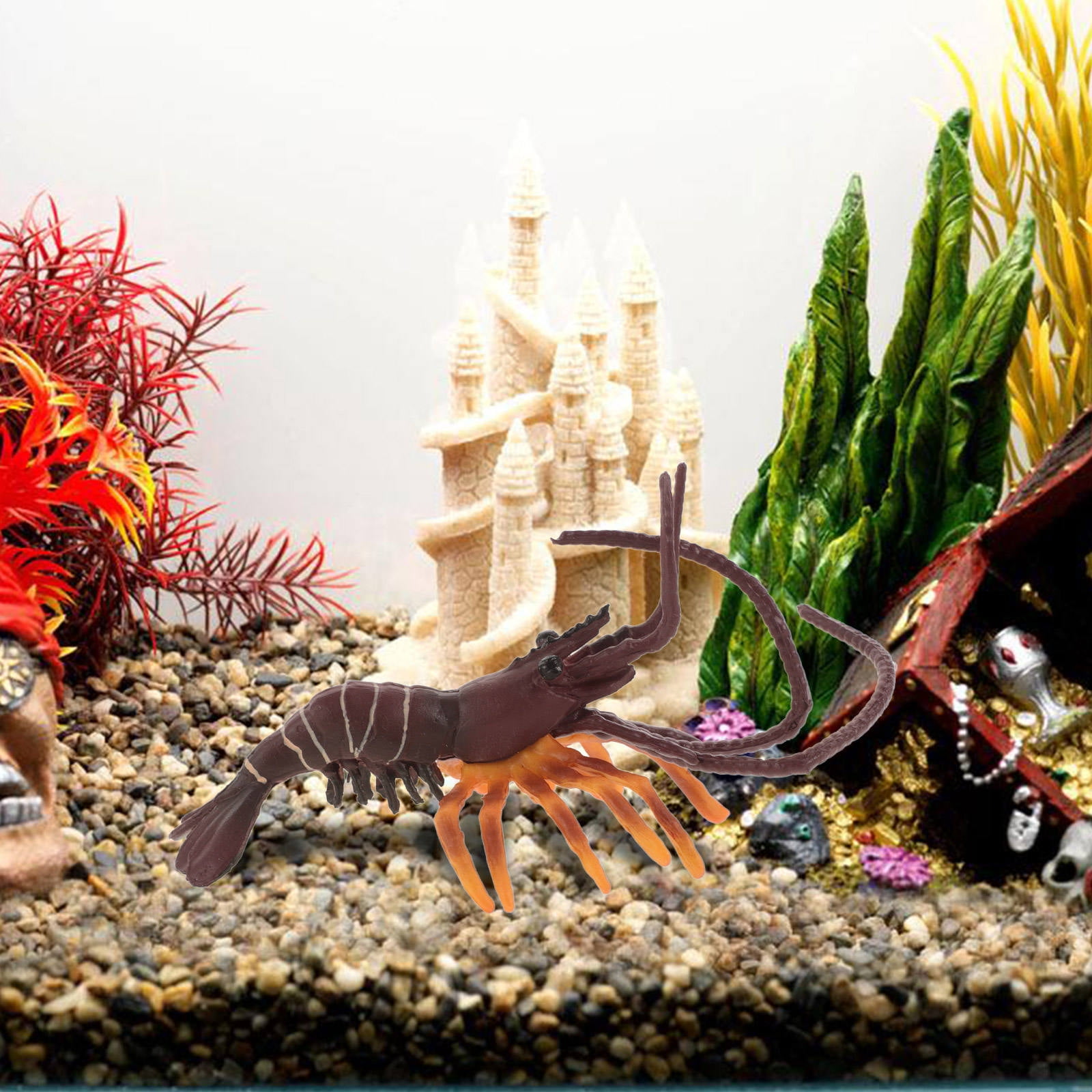WHAMVOX Hemoton Realistic Shrimp Figure Fake Shrimp Model Figurine ...
