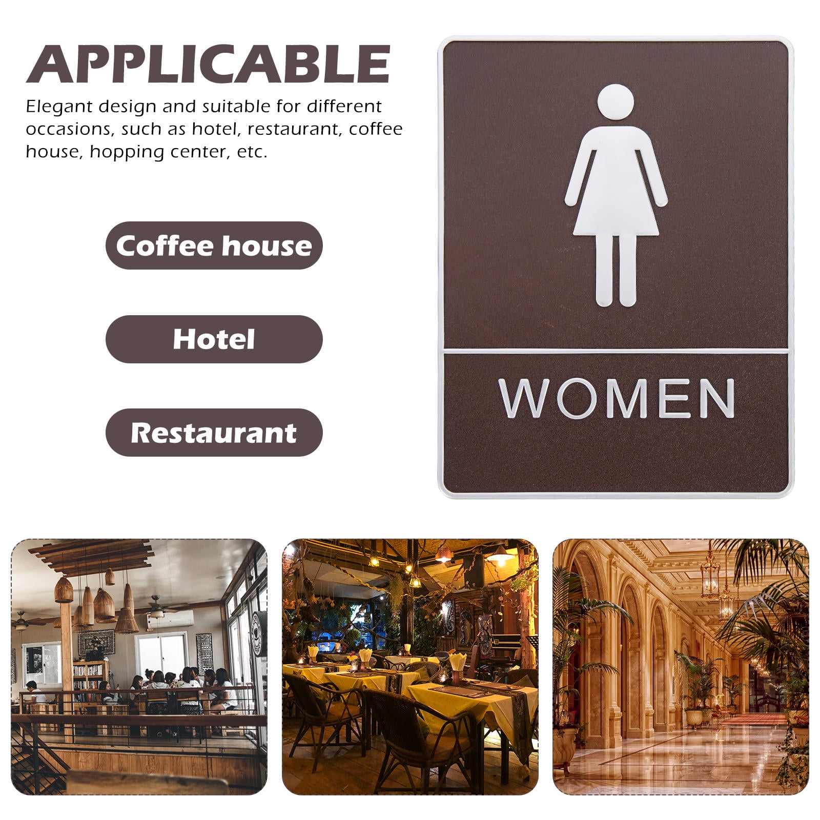 WHAMVOX House Number Restroom Door Sign Men and Women Child - Walmart.com