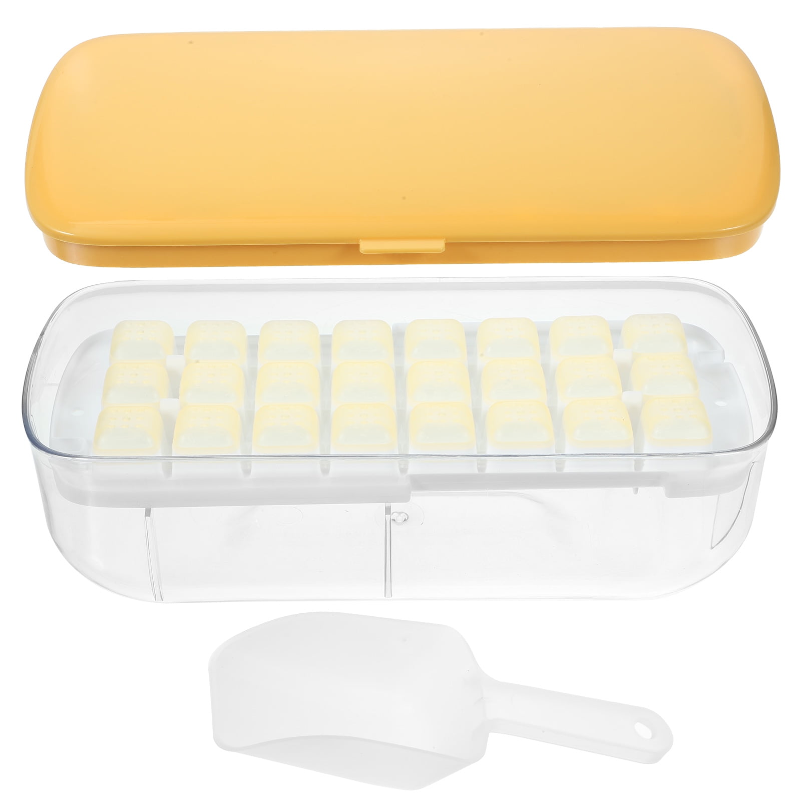 WHAMVOX Ice Trays for Freezer with Bin Cube Making Mold Novelty Yellow ...