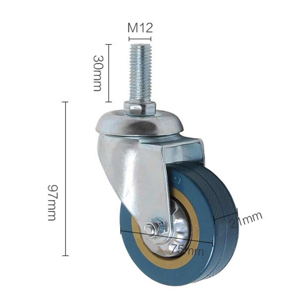 WHAMVOX Industrial Caster with Brake 3 Inch PVC and Metal Swivel Castor ...